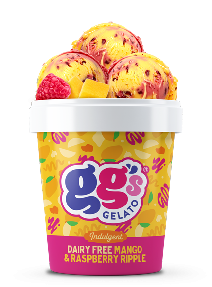 Dairy Free mango & raspberry ripple | GG's Gelato